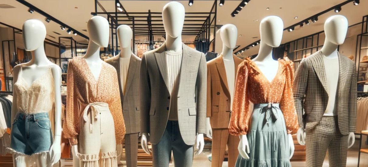 Mannequins de vitrine, buste mannequin, et agencement de magasin