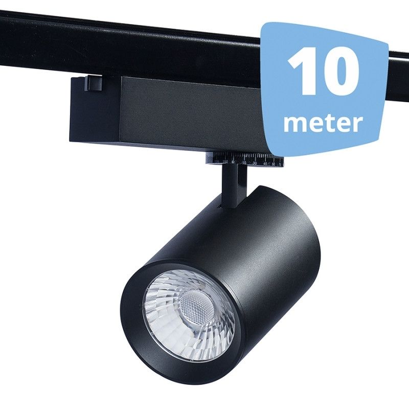 Spot led sur rail noir 3000lm