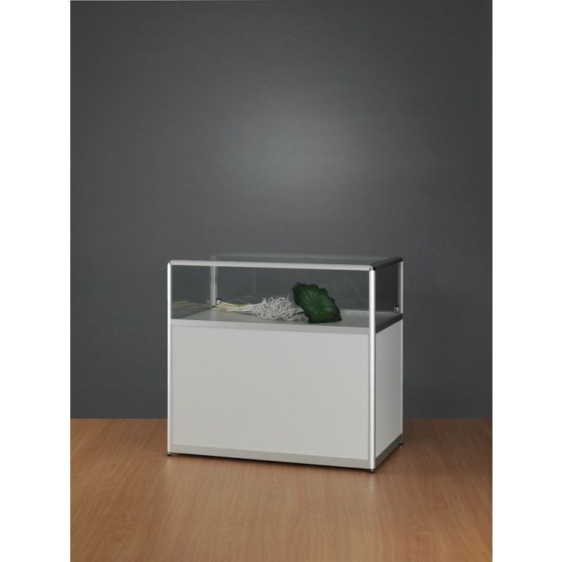 Schwarze theke vitrine mit 100 cm podest