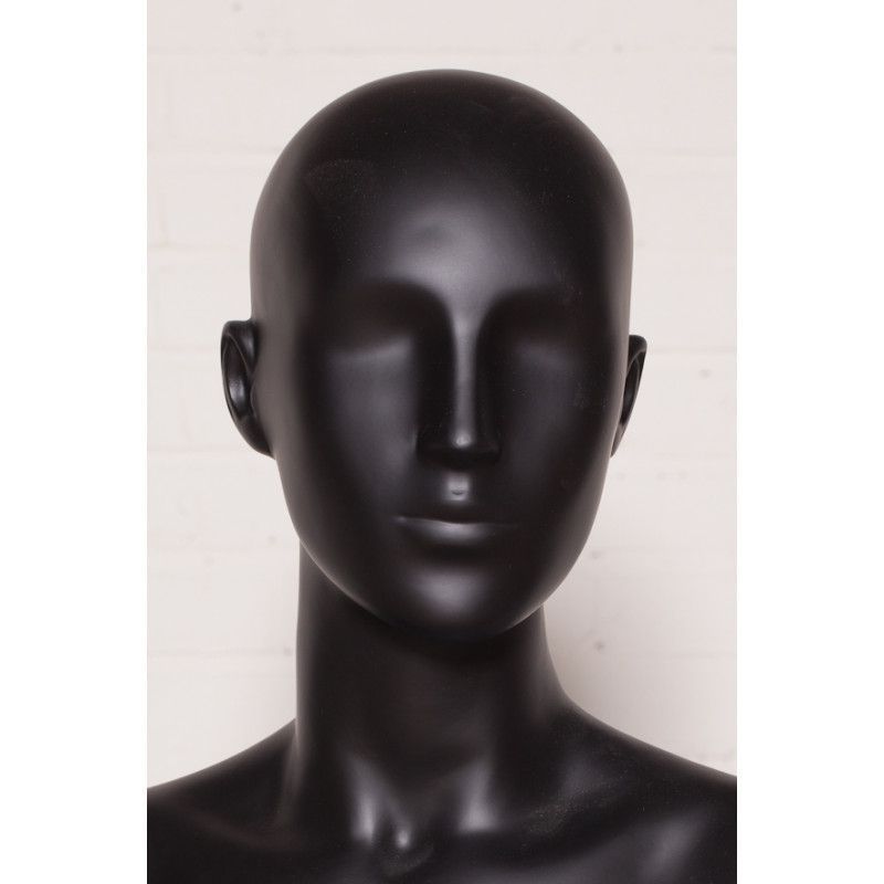 Window mannequin semi abstract face black finish